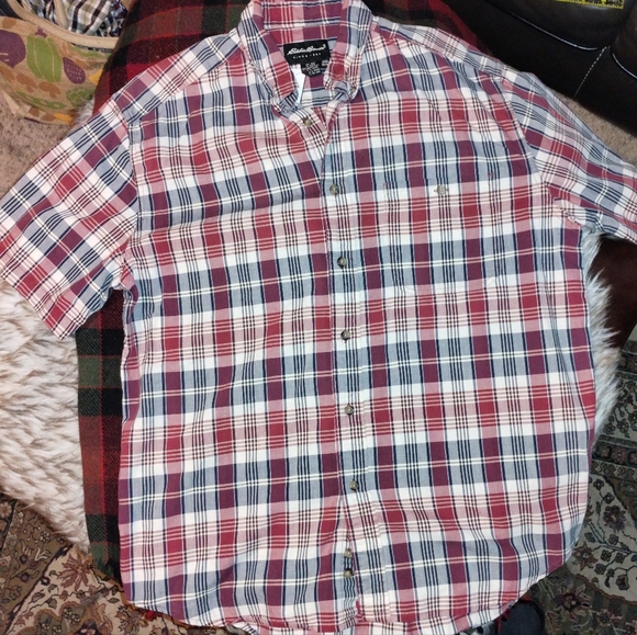 Eddie Bauer | Shirts | Eddie Bauer Plaid Medium Dress Shirt | Poshmark